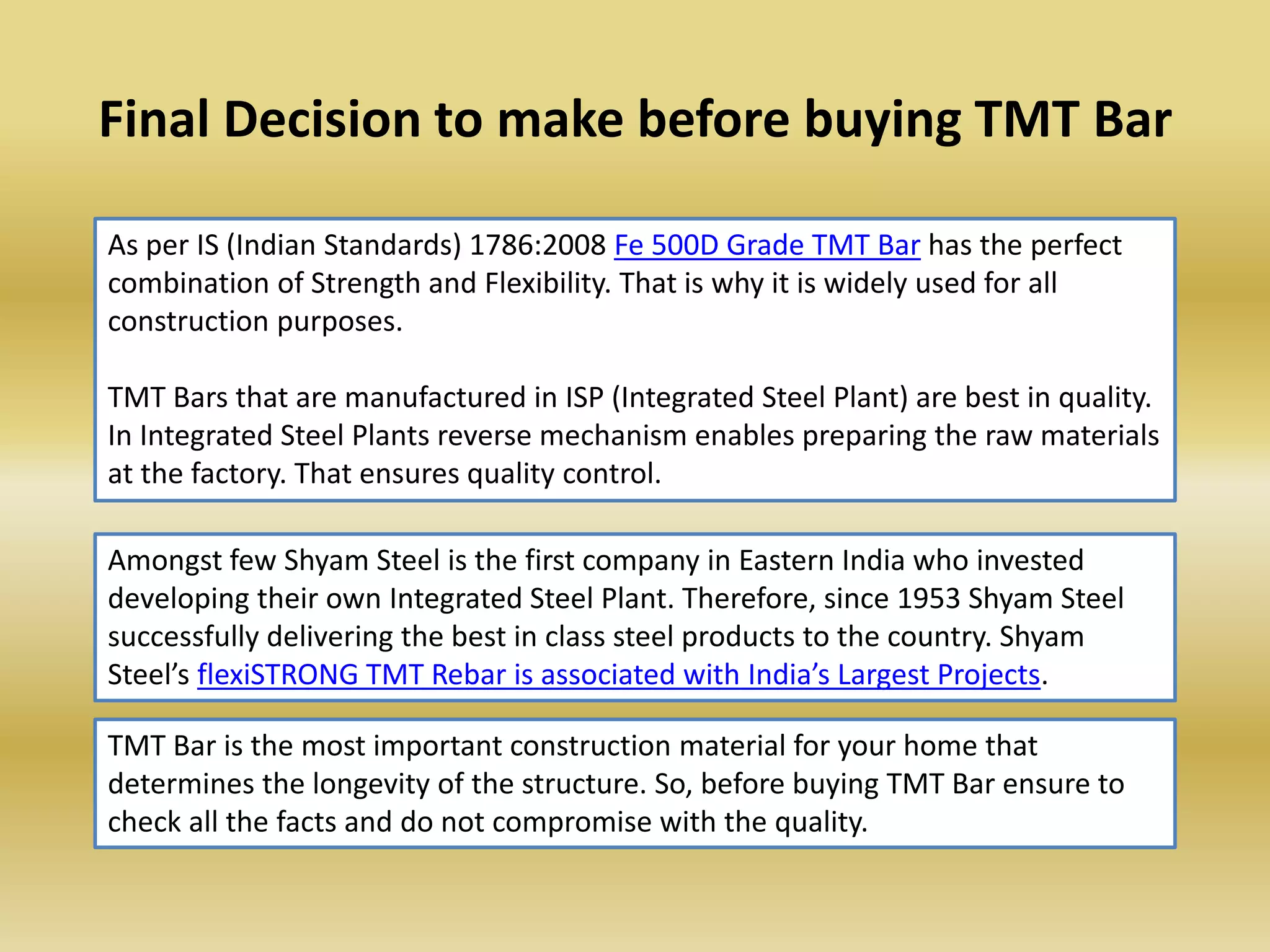 Strength and Ductility of TMT Bars | PPTX