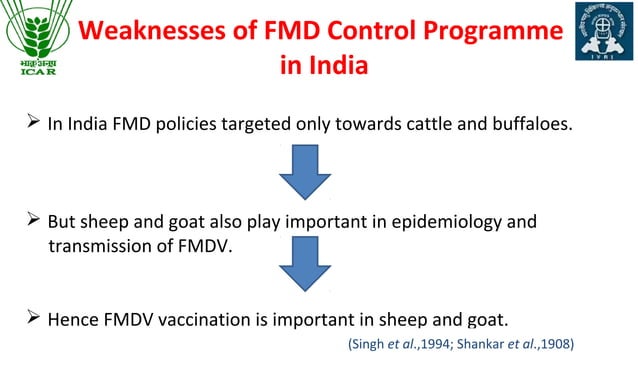Strength and weaknesses of fmd control programme going on in india dr ...
