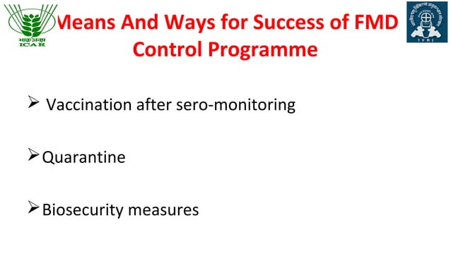 Strength and weaknesses of fmd control programme going on in india dr ...
