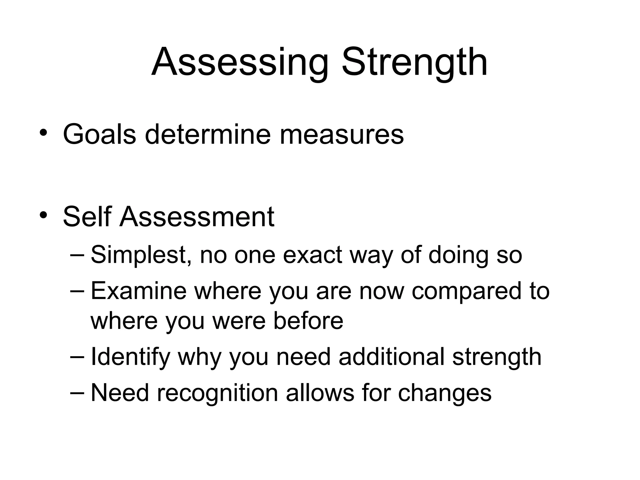Strength Assessment | PPT