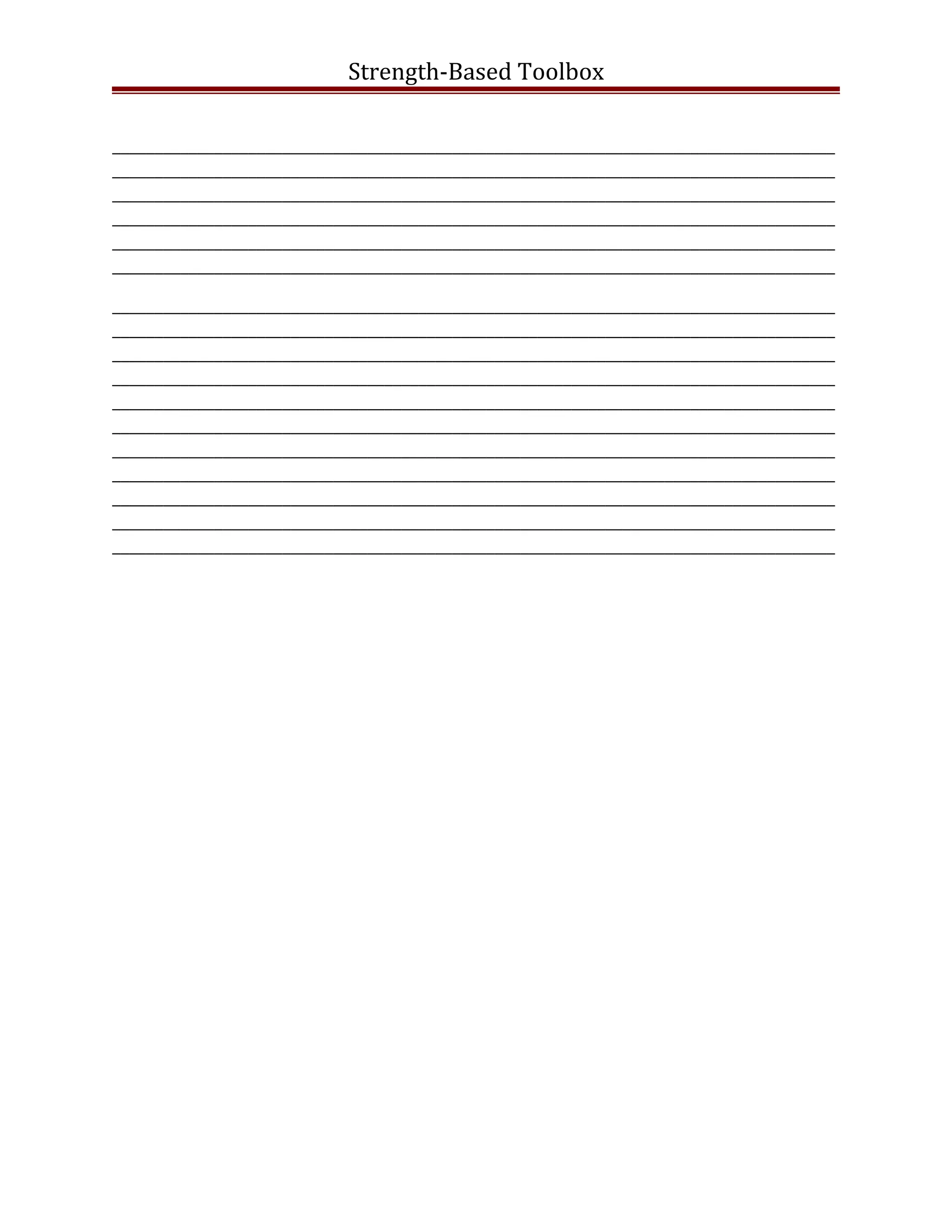Strength based tools checklist | DOC