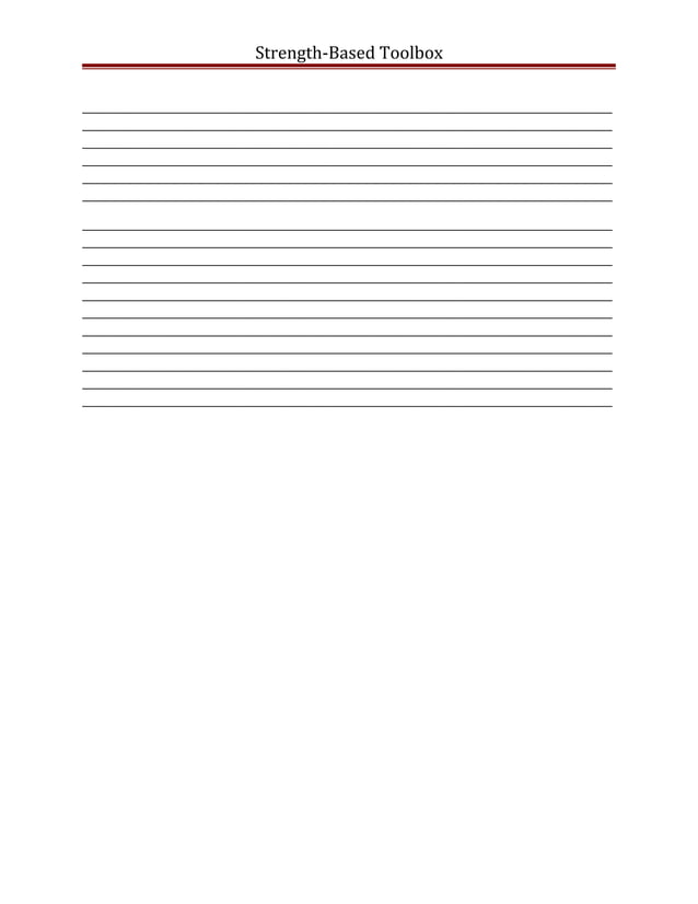 Strength based tools checklist | PDF
