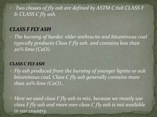 Strength characteristics of flyash concrete | PPTX