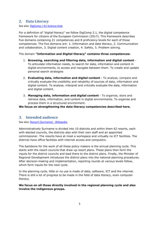 Strengthen data literacy in the regional development of Suriname ...