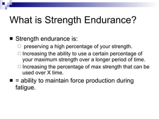 Strength Endurance Training | PPT
