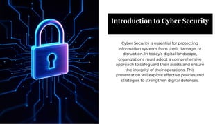 Strengthening Digital Defenses A Comprehensive Approach to Cyber ...