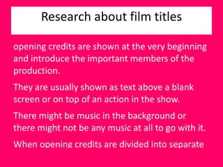 Strengthening film titles in our opening sequence assignment 16 | ODP ...