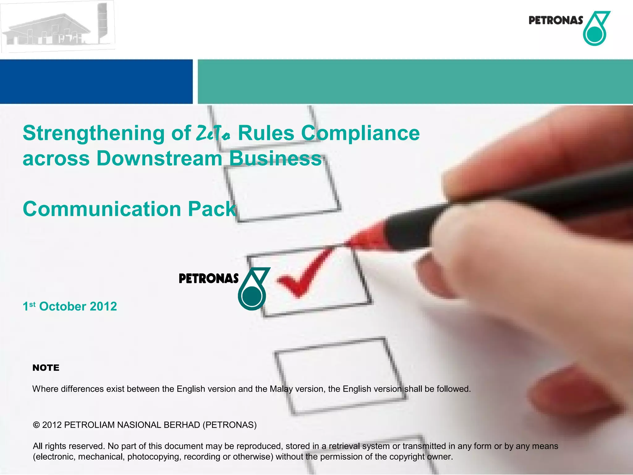 Strengthening of ZeTo Rules Compliance by Petronas Chemical | PPT