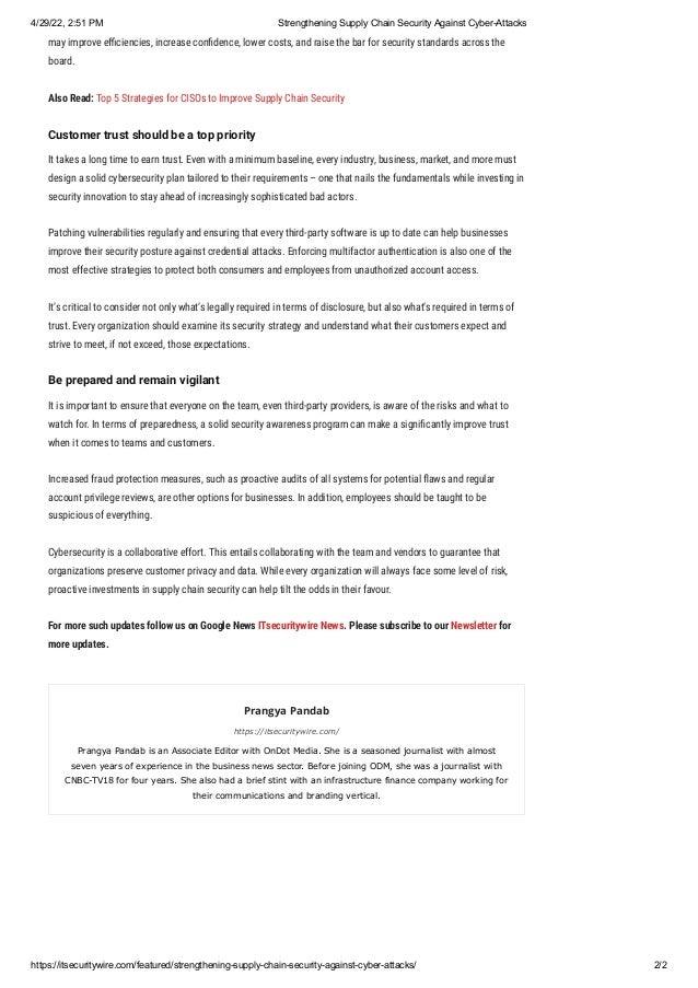 Strengthening Supply Chain Security Against Cyber Attacks Pdf