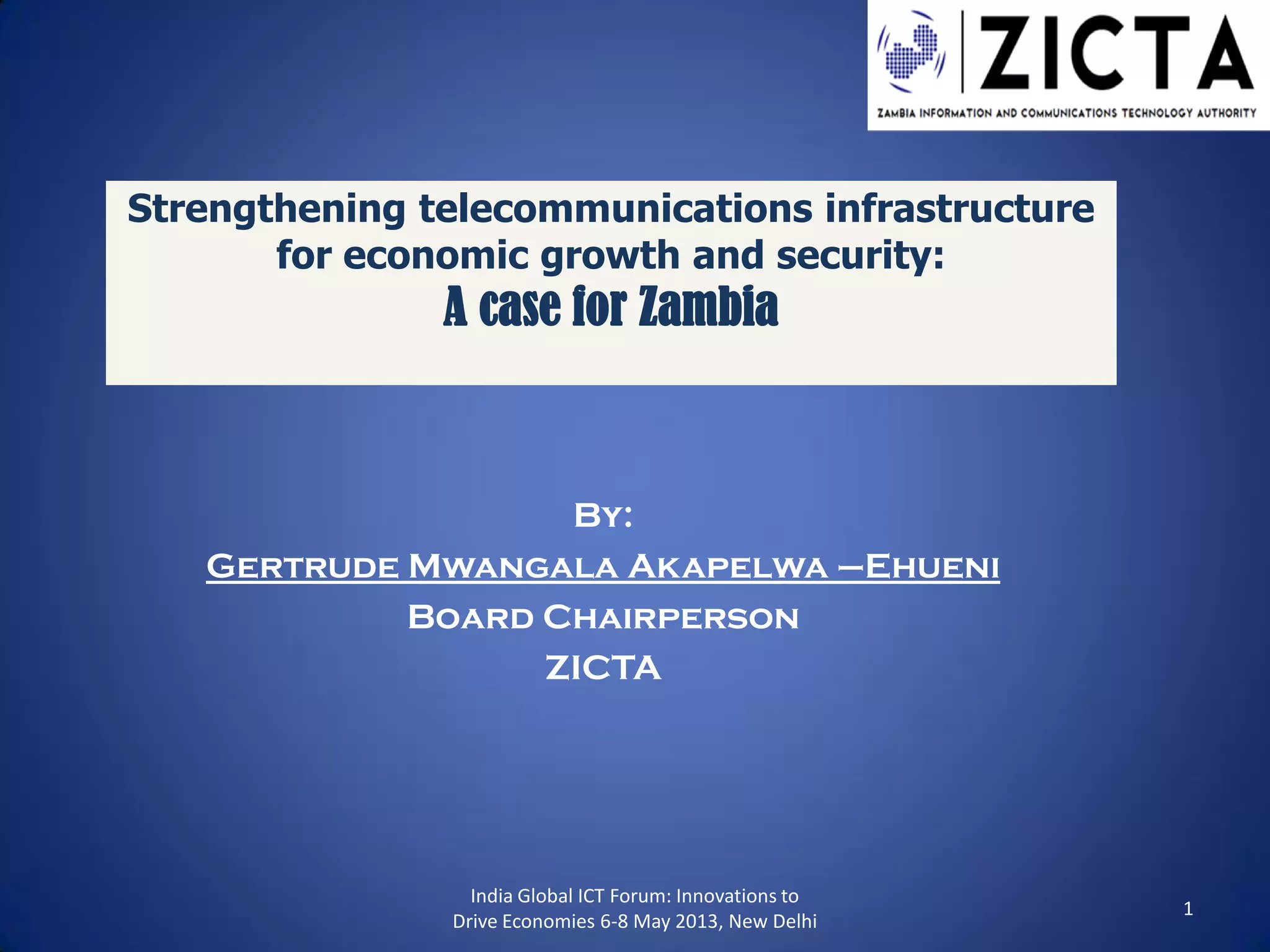 Strengthening Telecommunications Infrastructure for Economic Growth and ...
