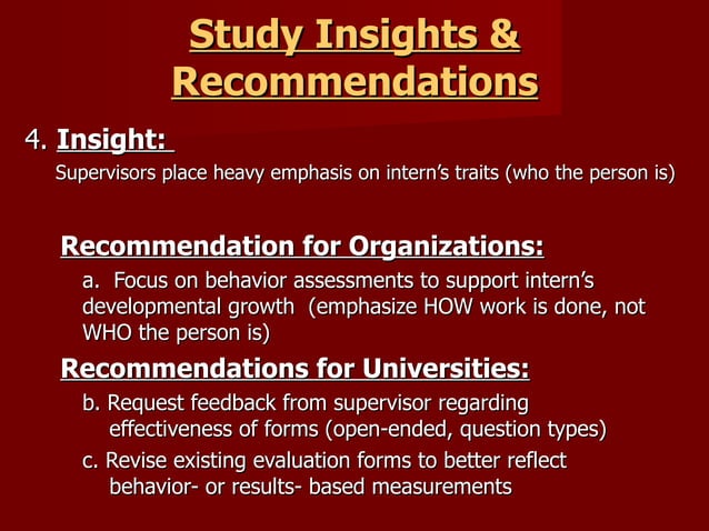 Strengthening the internship performance review for slideshare | PPT ...