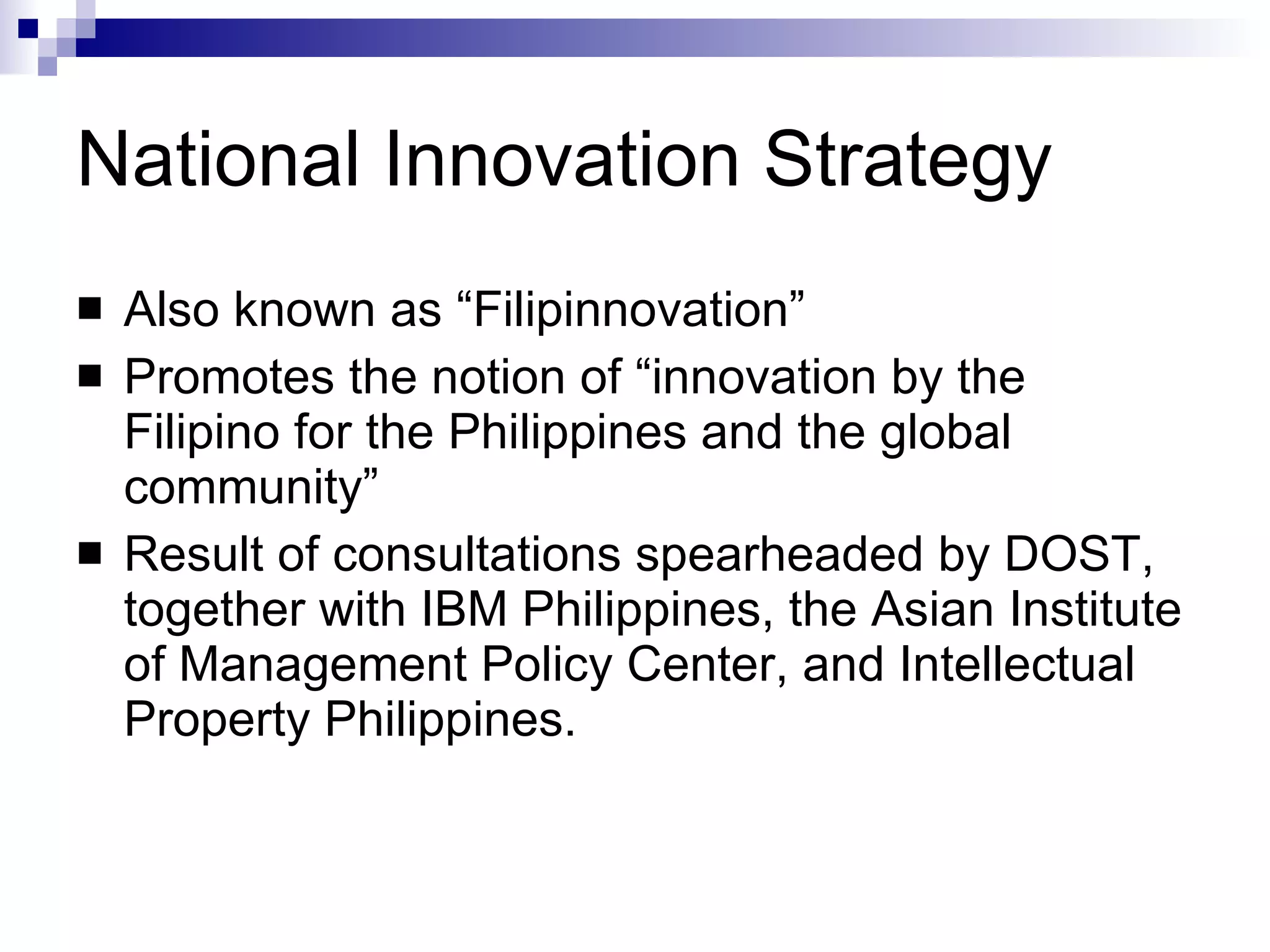 Strengthening the National Innovation System of the Philippines: A ...