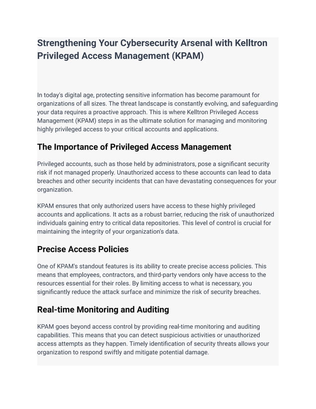 Strengthening Your Cybersecurity Arsenal with Kelltron Privileged Access Management (KPAM).pdf