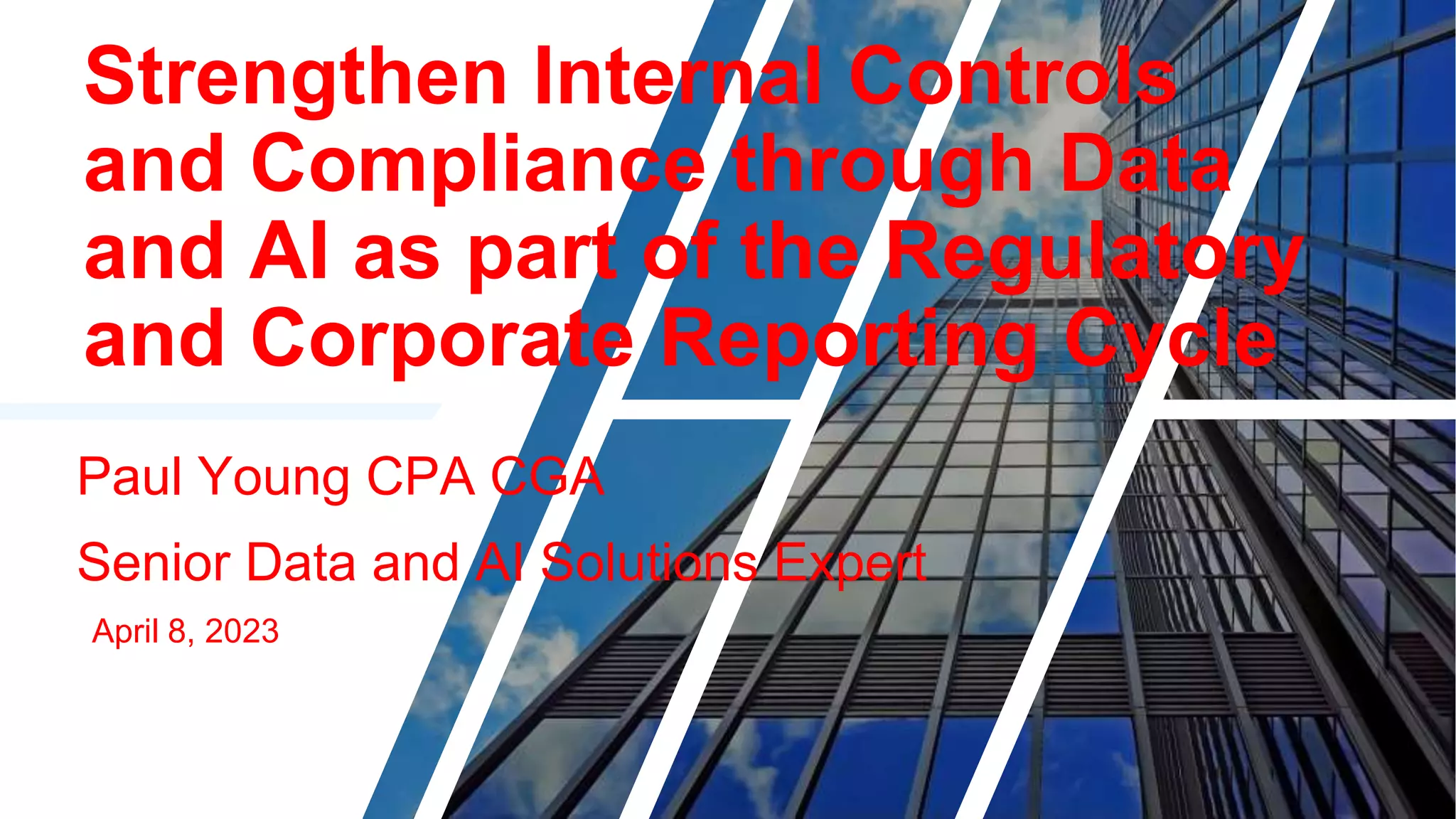 Strengthen Internal Controls and Compliance through Data and AI as part ...