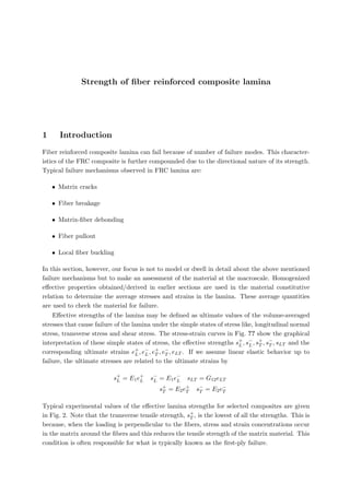 Strength and Mechanical behavior of FRC lamina | PDF