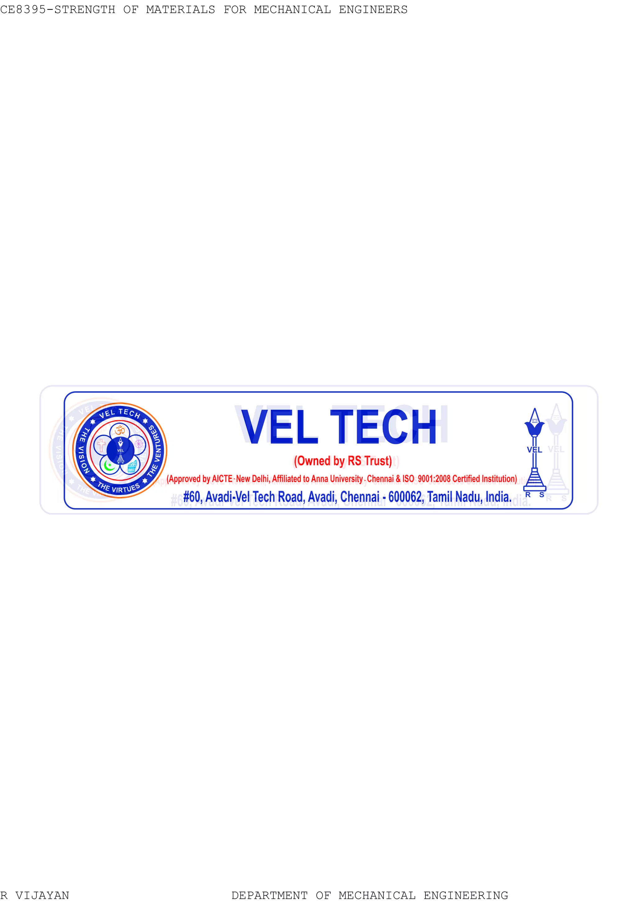 Strength of Materials Formulas & Notes | PDF