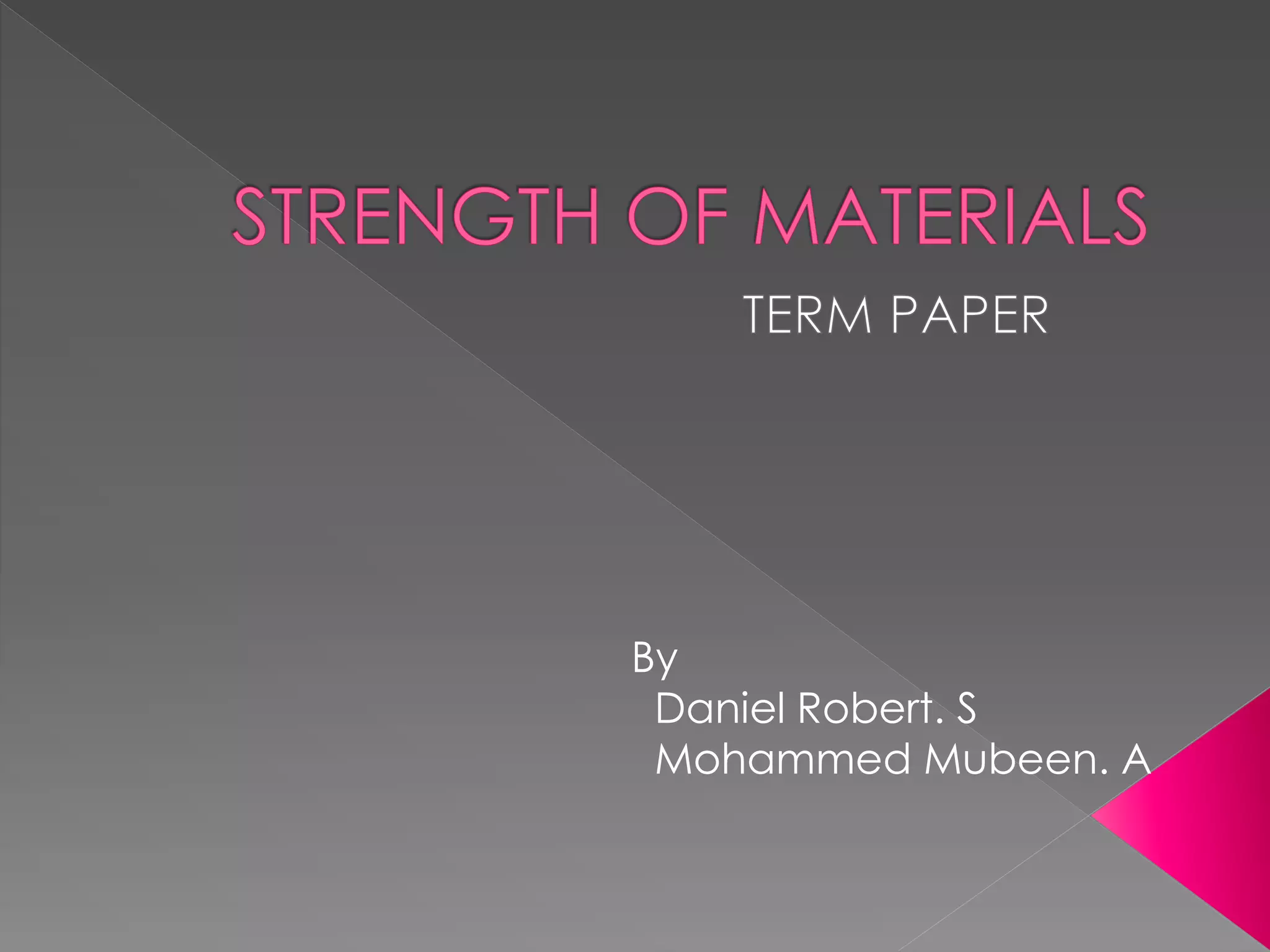 Some basics of Strength Of Materials.. | PPTX