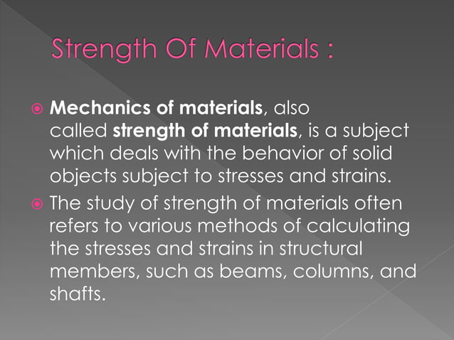 Some basics of Strength Of Materials.. | PPTX