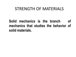 Strength of materials | PPT