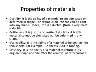 Properties of materials | PPT