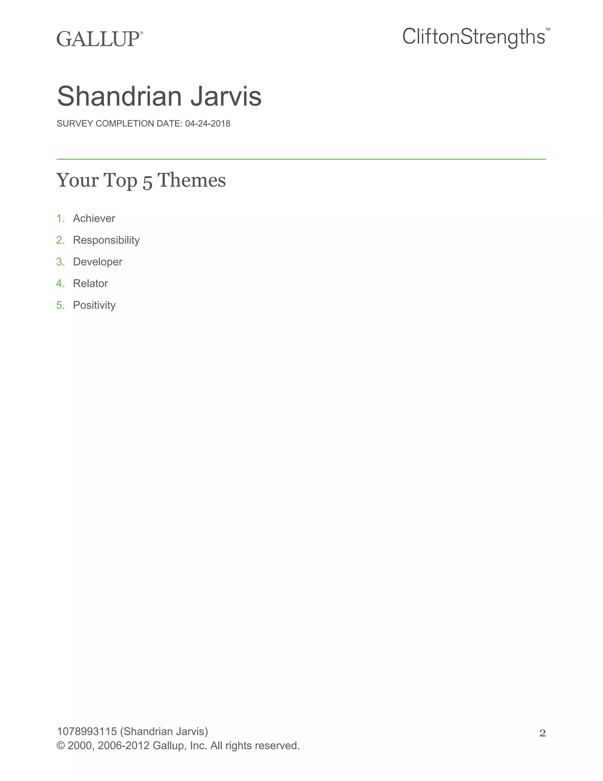 Jarvis Personal Strengths Assessment | PDF