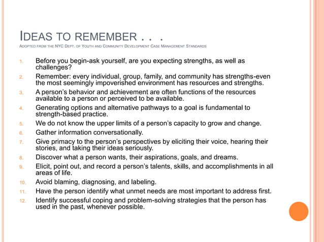 Strengths-based case managment | PPTX