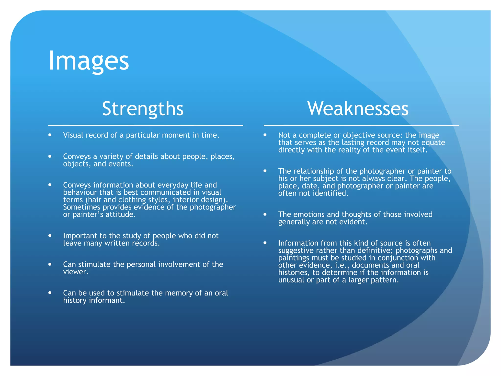 Strengths and weaknesses of sources | PPTX