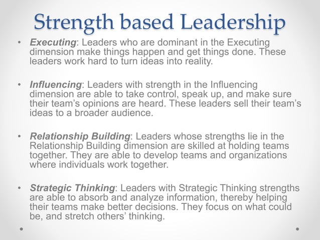 Gallup Strengths based leadership | PPTX | Science