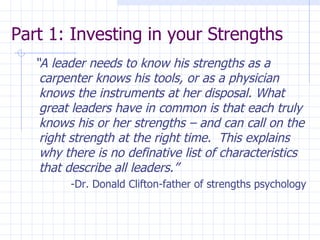 Strengths Based Leadership Managers Workshop | PPT