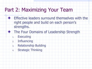 Strengths Based Leadership Managers Workshop | PPT