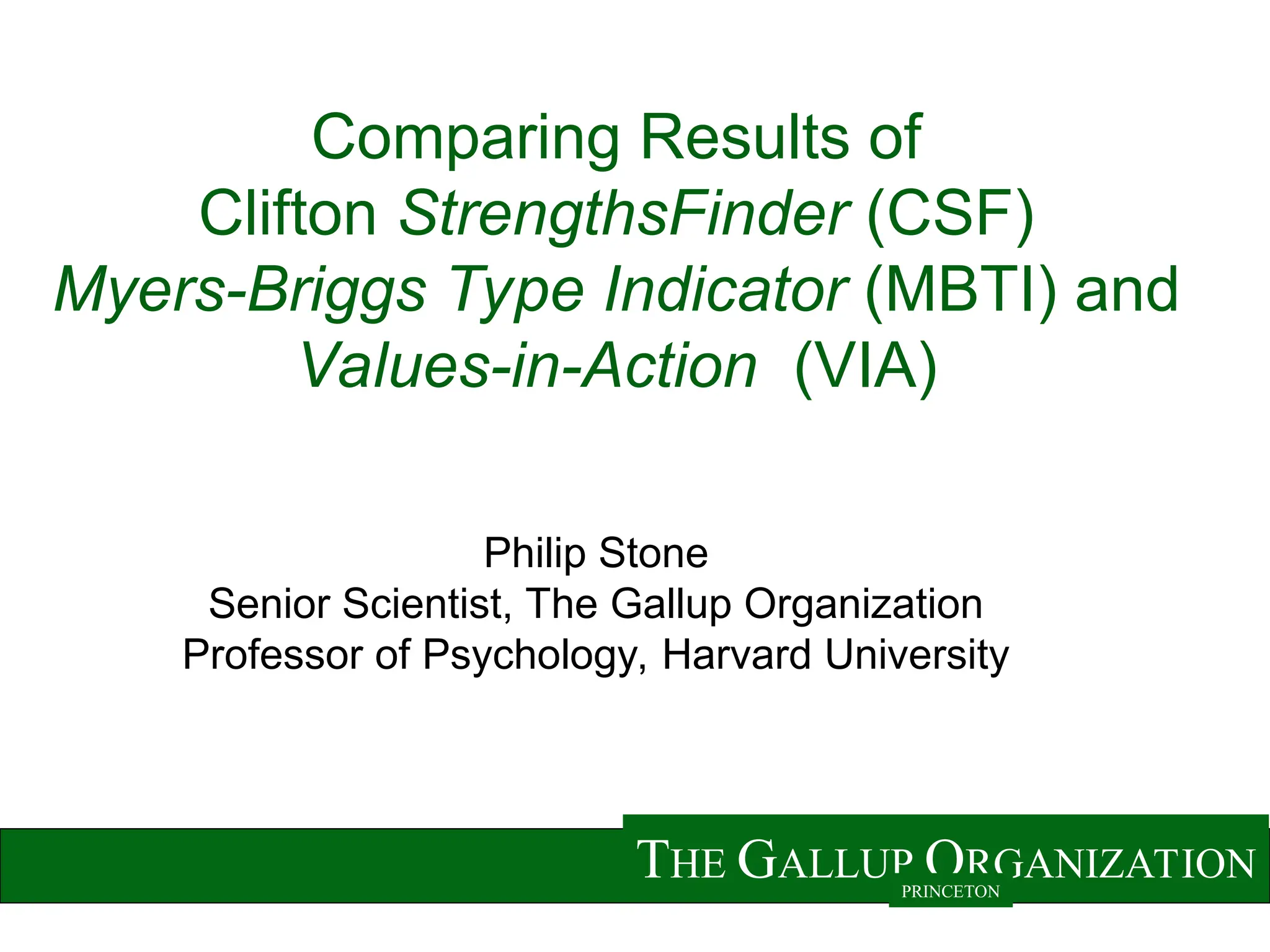Clifton Strengths Compared to Myers Briggs | PPT
