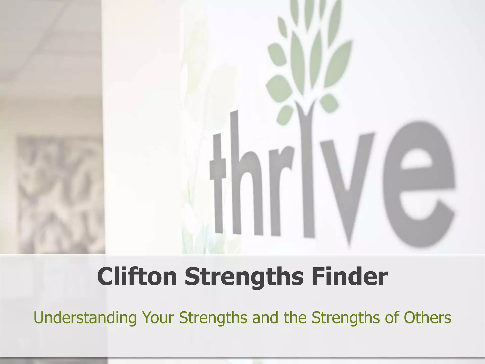 Strengths Finder Training | PPTX