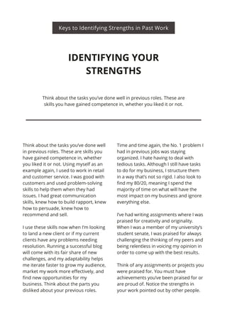 Guide TO FINDING YOUR NATURAL TALENTS AND STRENGTHS | PDF