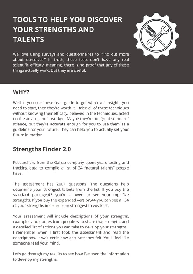 Guide TO FINDING YOUR NATURAL TALENTS AND STRENGTHS | PDF
