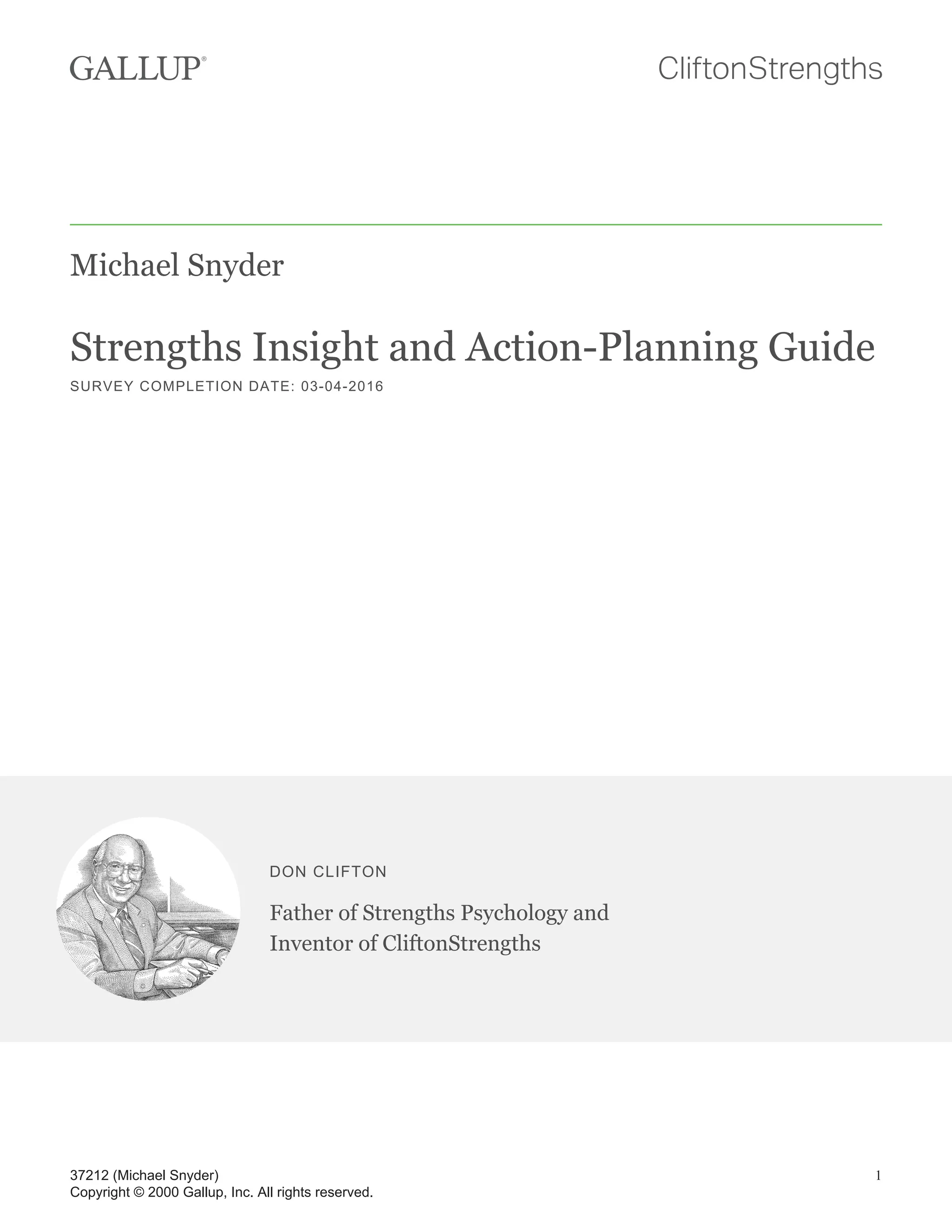 Clifton Strengths: Insight and Action Planning Guide -Top 10 Strengths ...