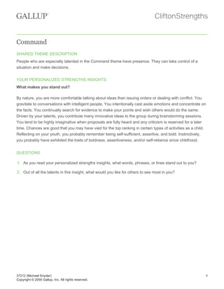 Clifton Strengths: Insight and Action Planning Guide -Top 10 Strengths ...