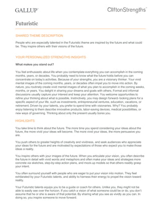 Strengths Based Insight Report | PDF | Career Advice | Careers