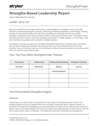 Strengths-based leadership report | PDF