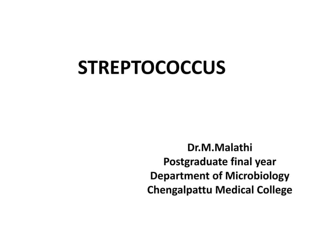 Streptococcus | PPTX | Infectious Diseases | Diseases and Conditions