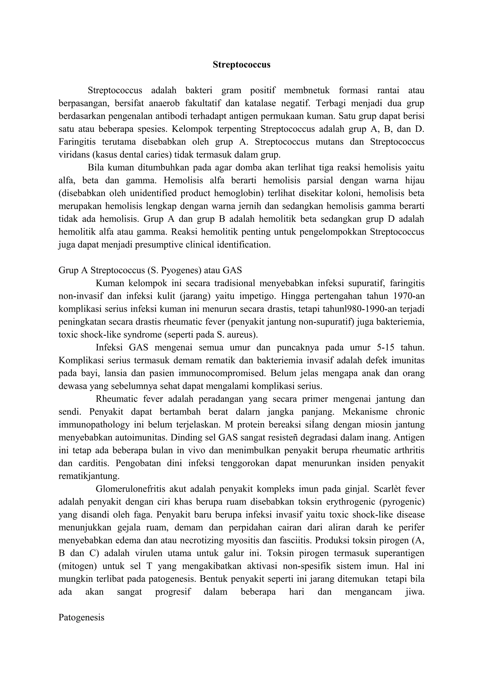Streptococcus beta hemolitikus grup a | DOC