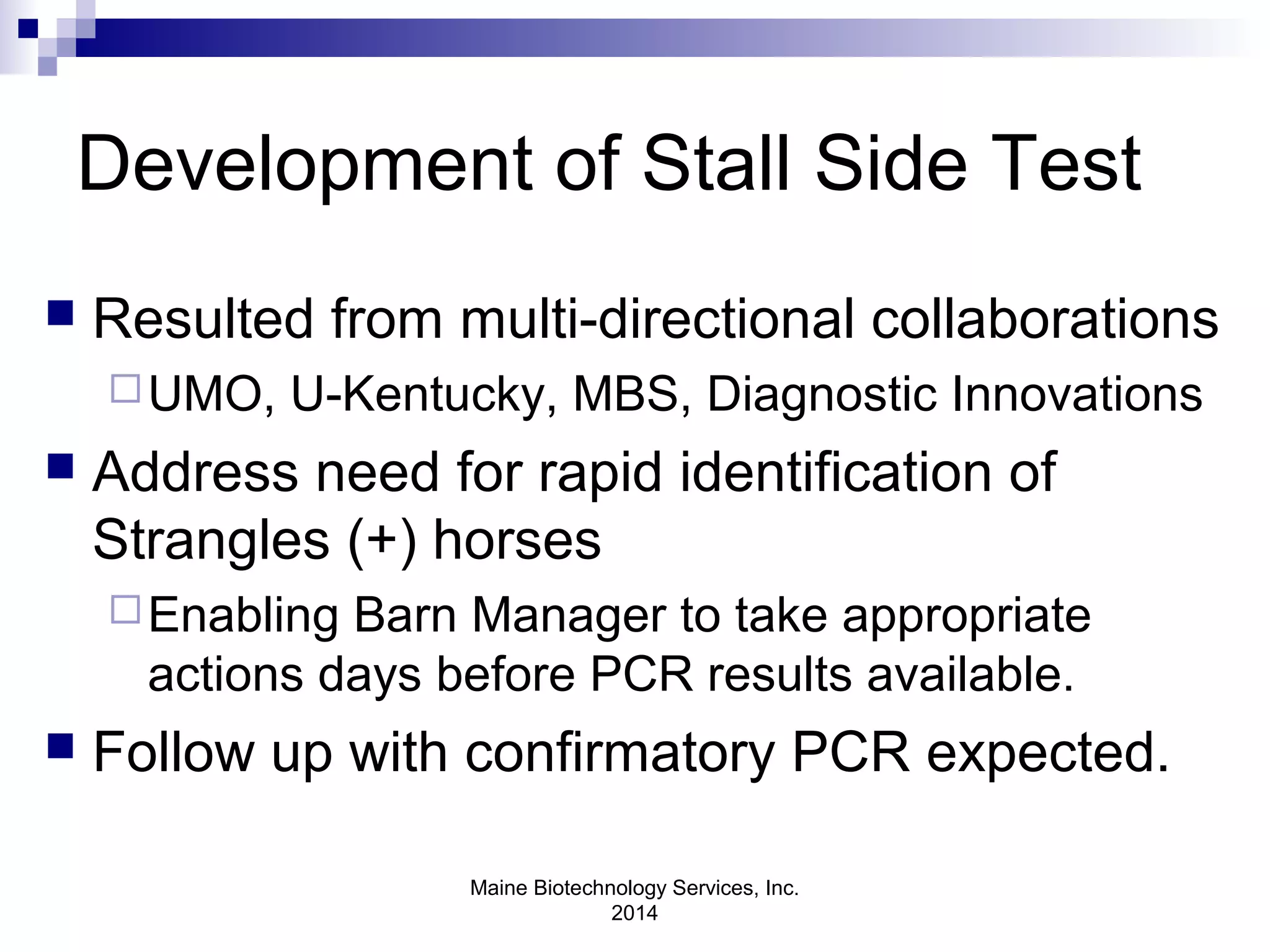 Streptococcus Equi Field Trial Data Ppt Ear Nose And Throat Conditions Diseases And