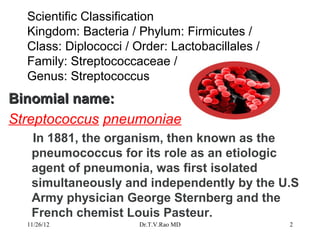 Streptococcus pneumoniae | PPT