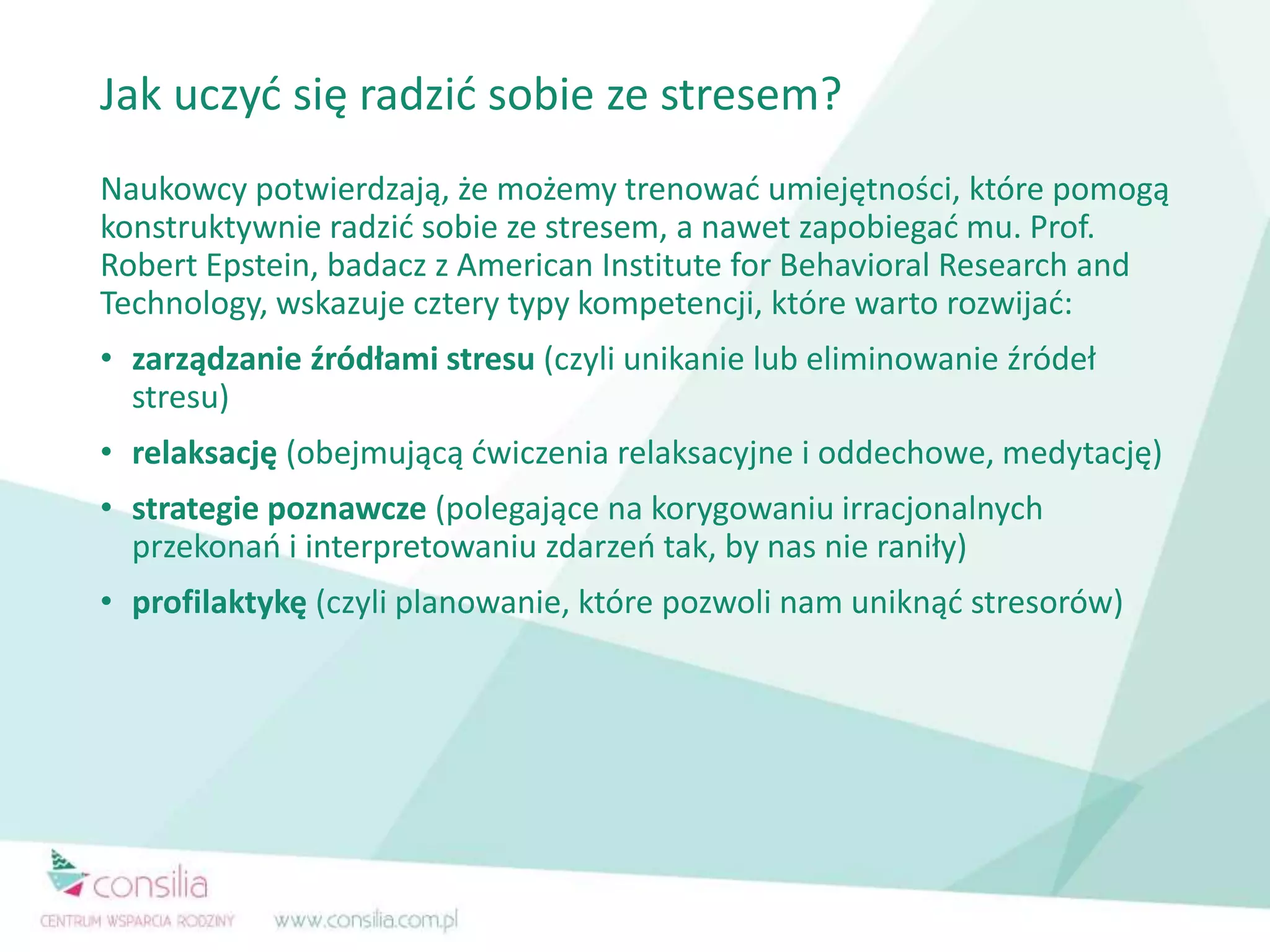Stres - jak się przejawia i jak sobie z nim radzić? | PPTX