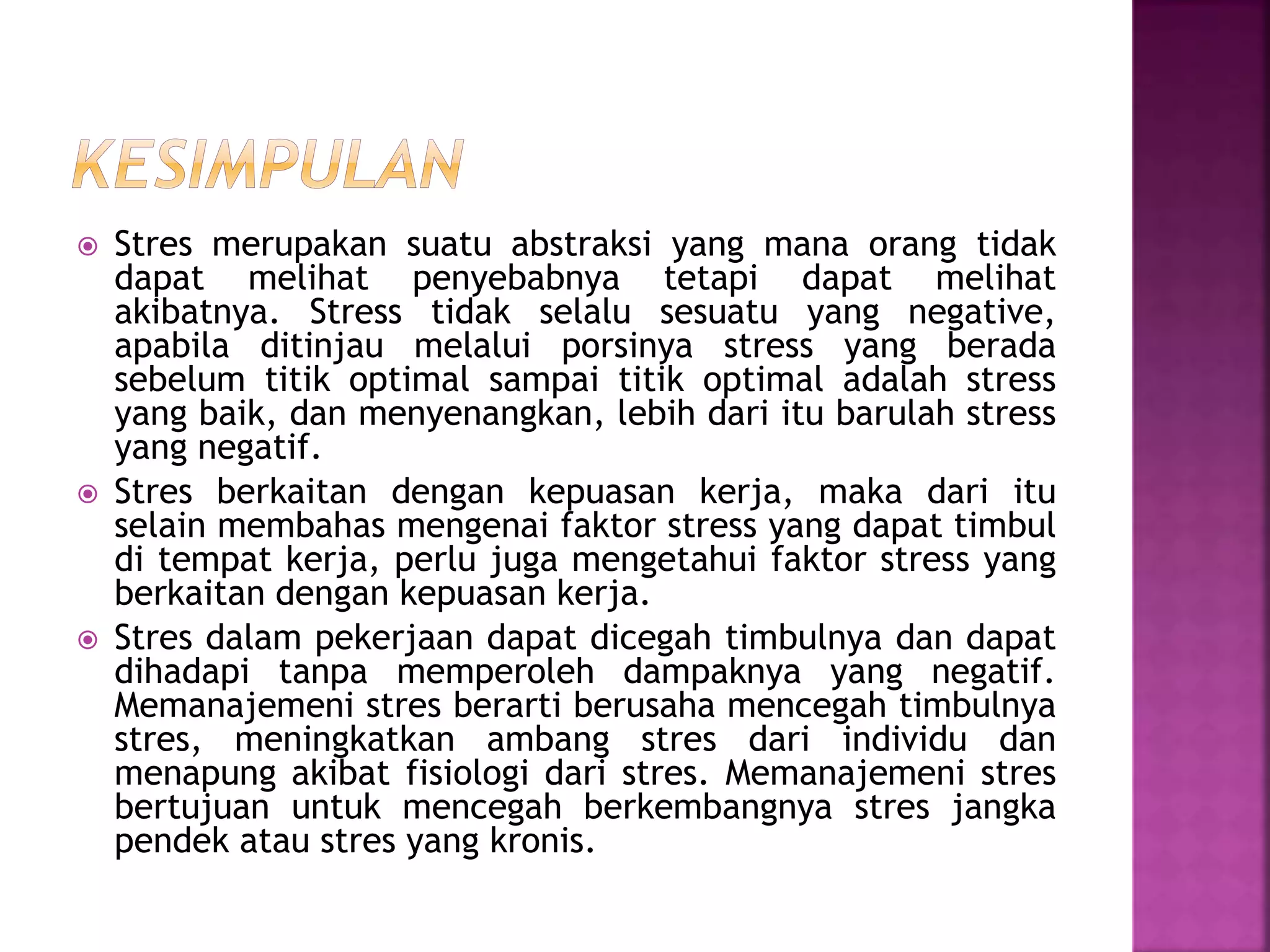 Stres dan Keselamatan Kerja | PPTX