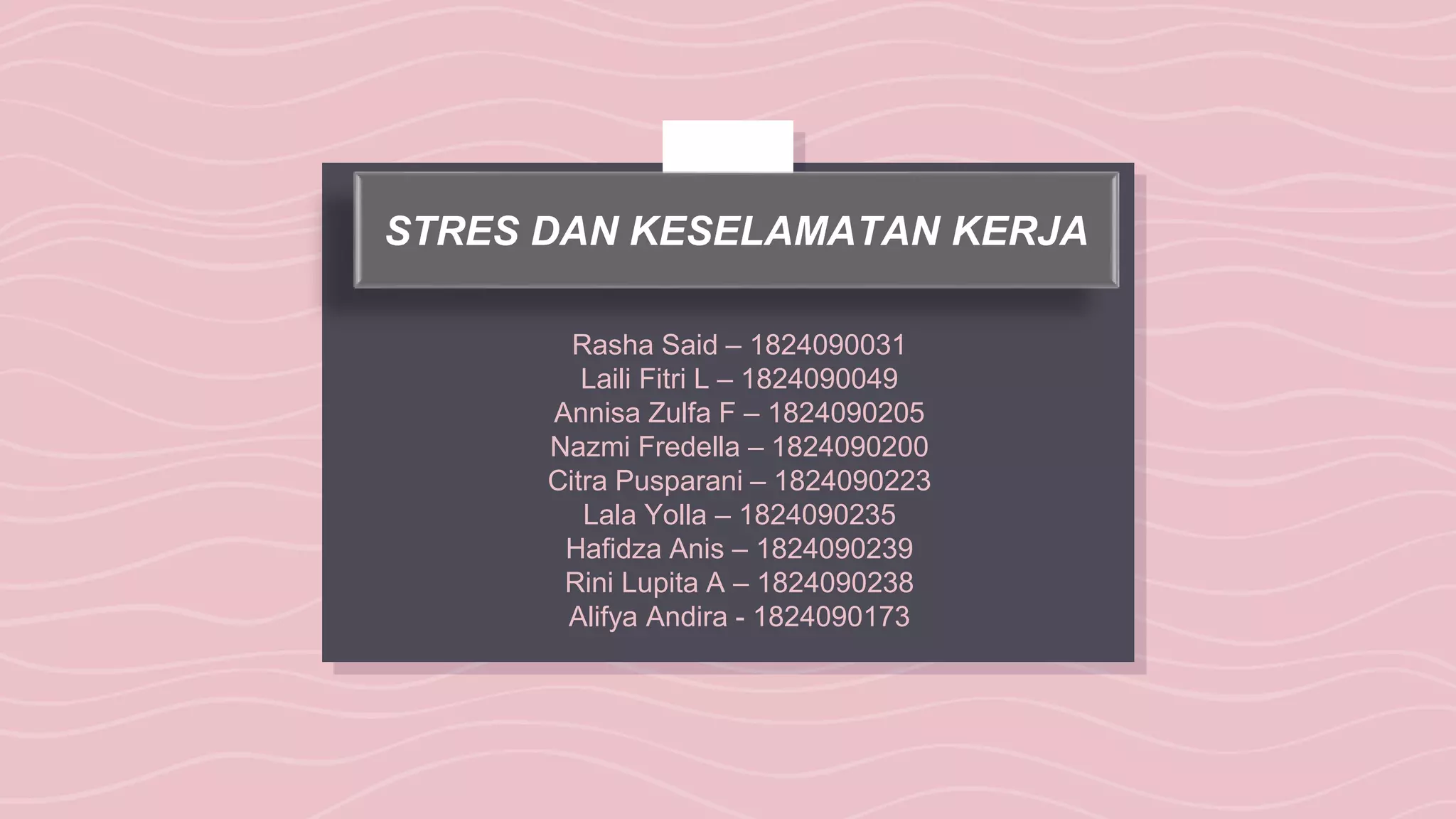 Stres dan keselamatan kerja | PPTX