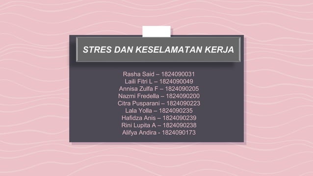 Stres dan keselamatan kerja | PPTX