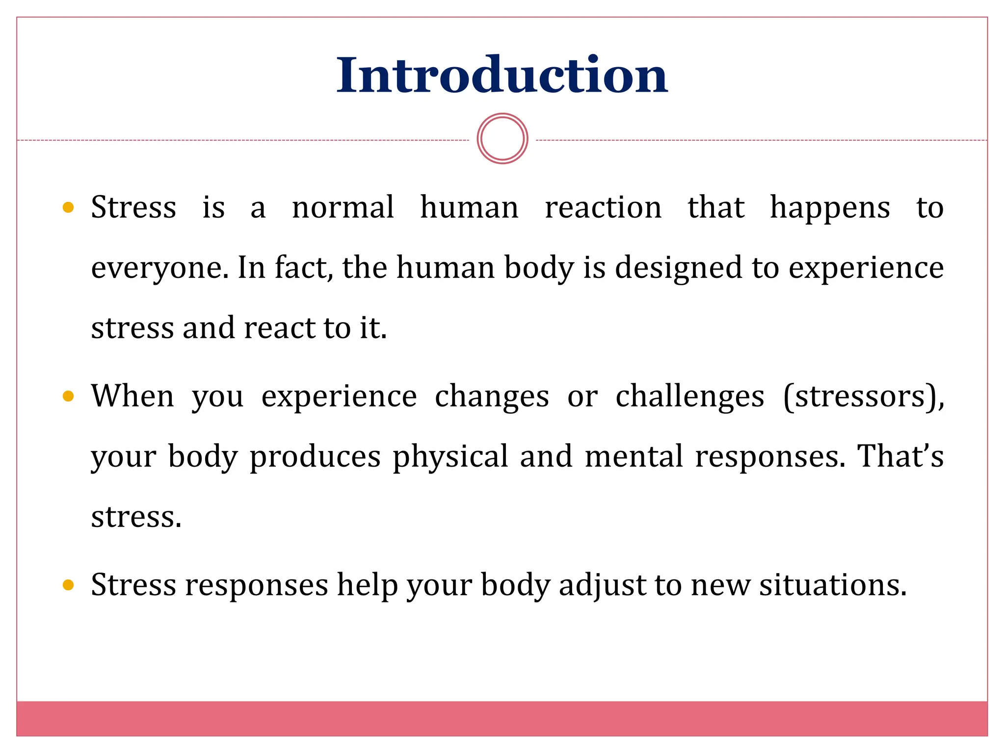 STRESS. Medical Surgical Nursing ....pptx