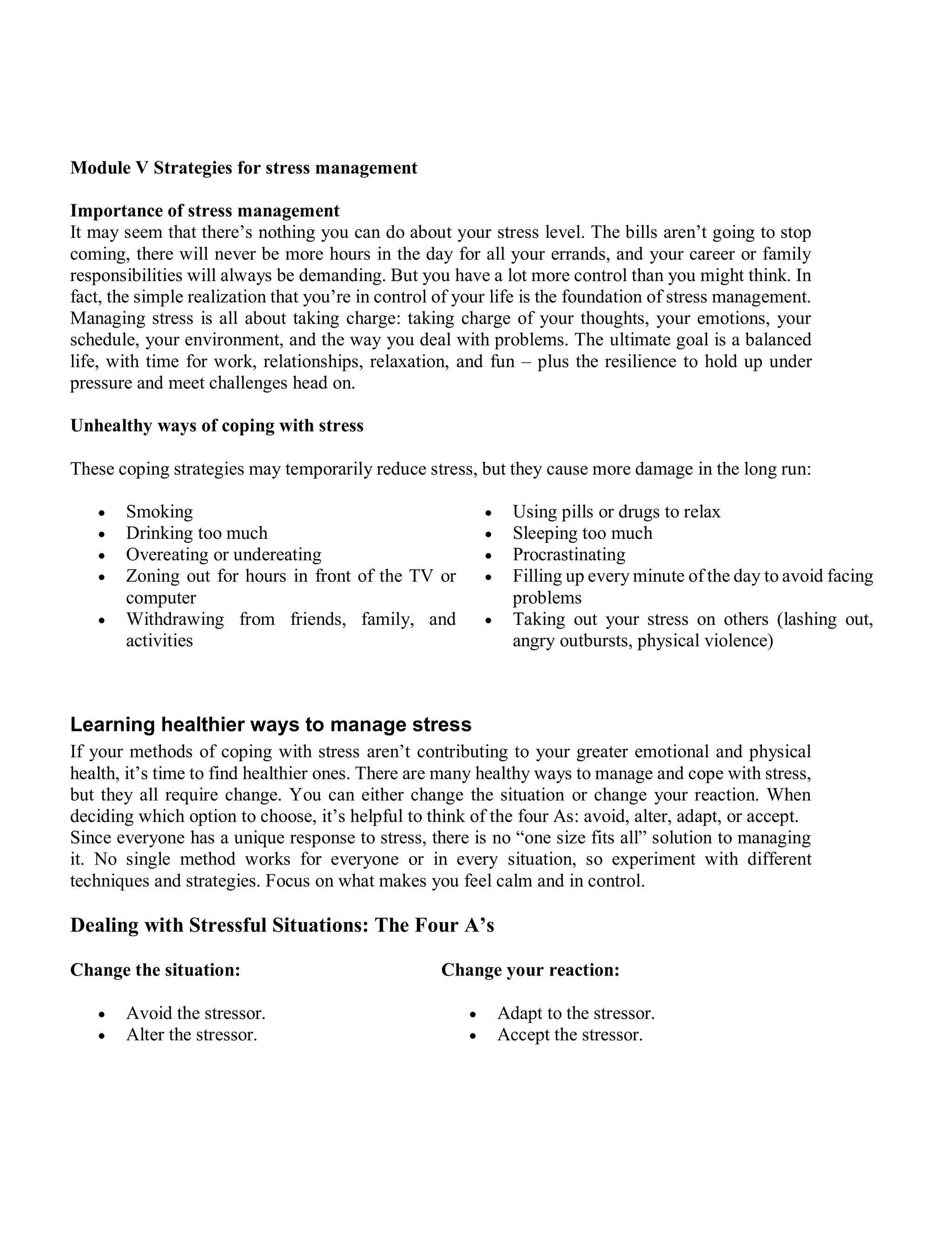 Stress and-coping-notes | PDF