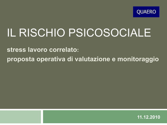Stress lavoro correlato | PPTX