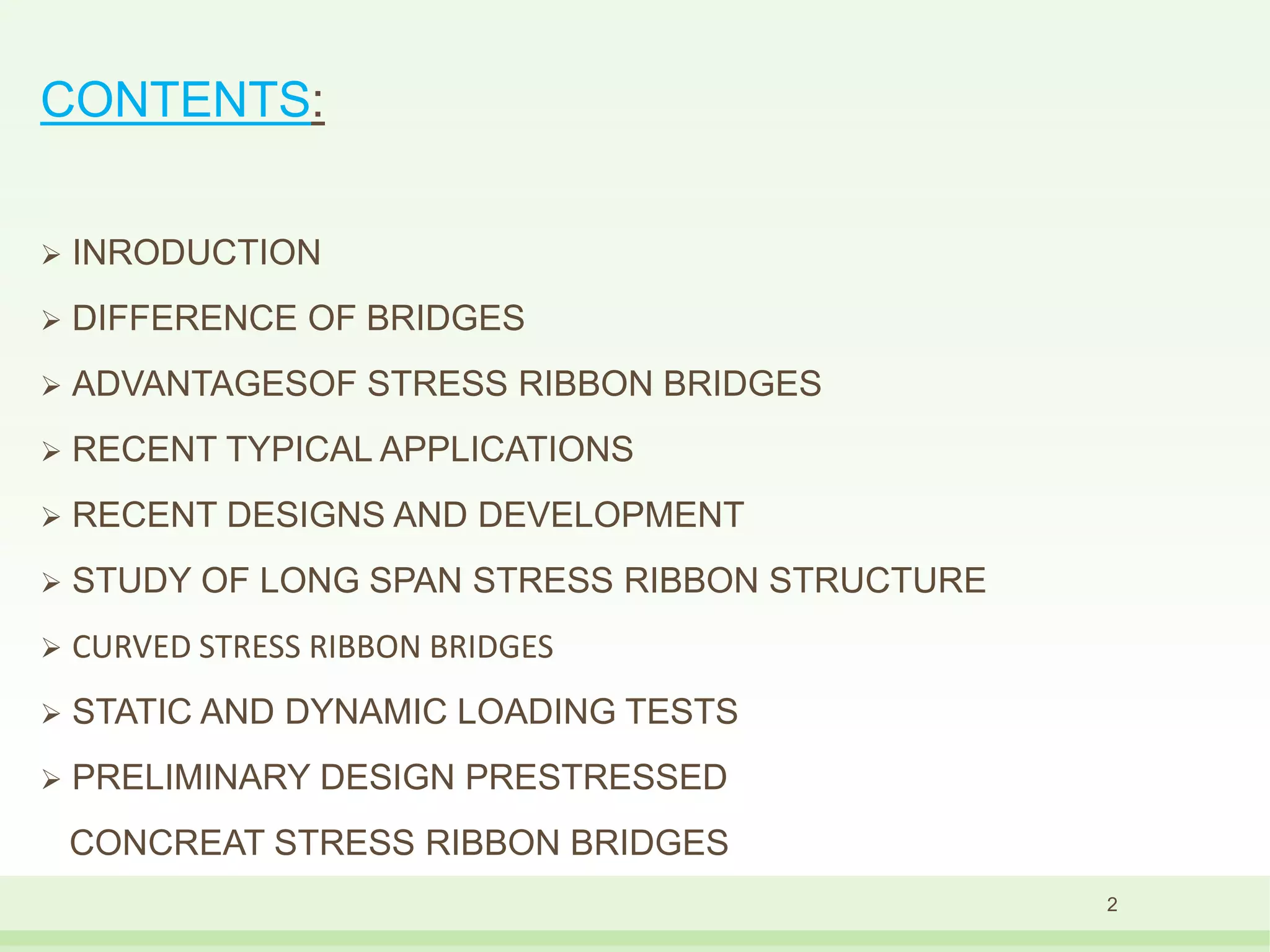 Stress ribbon-bridges | PPTX